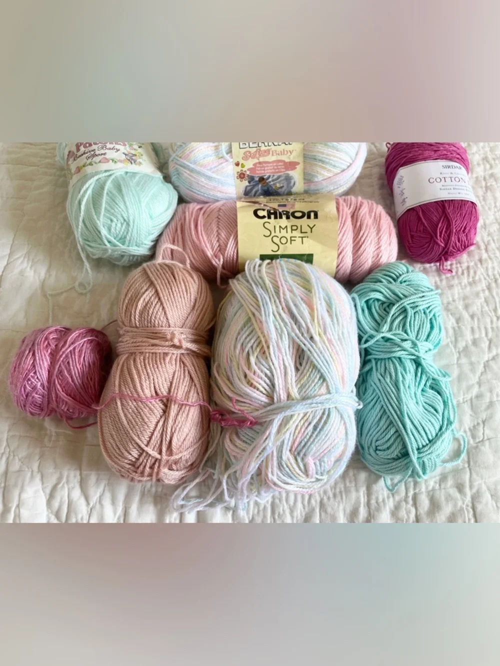 Multiples | Office | Soft Baby Yarn Lot Some New Pastels Pink Green ...